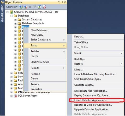 Backing Up And Restoring Database Without Using Bak File